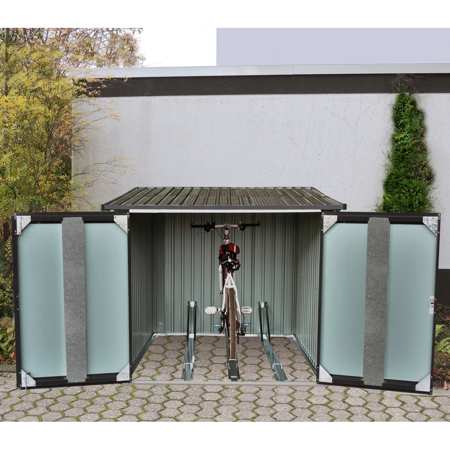 Floraworld Fahrradgarage 3 Fahrräder Anthrazit 206,5 cm x 204 cm kaufen ...