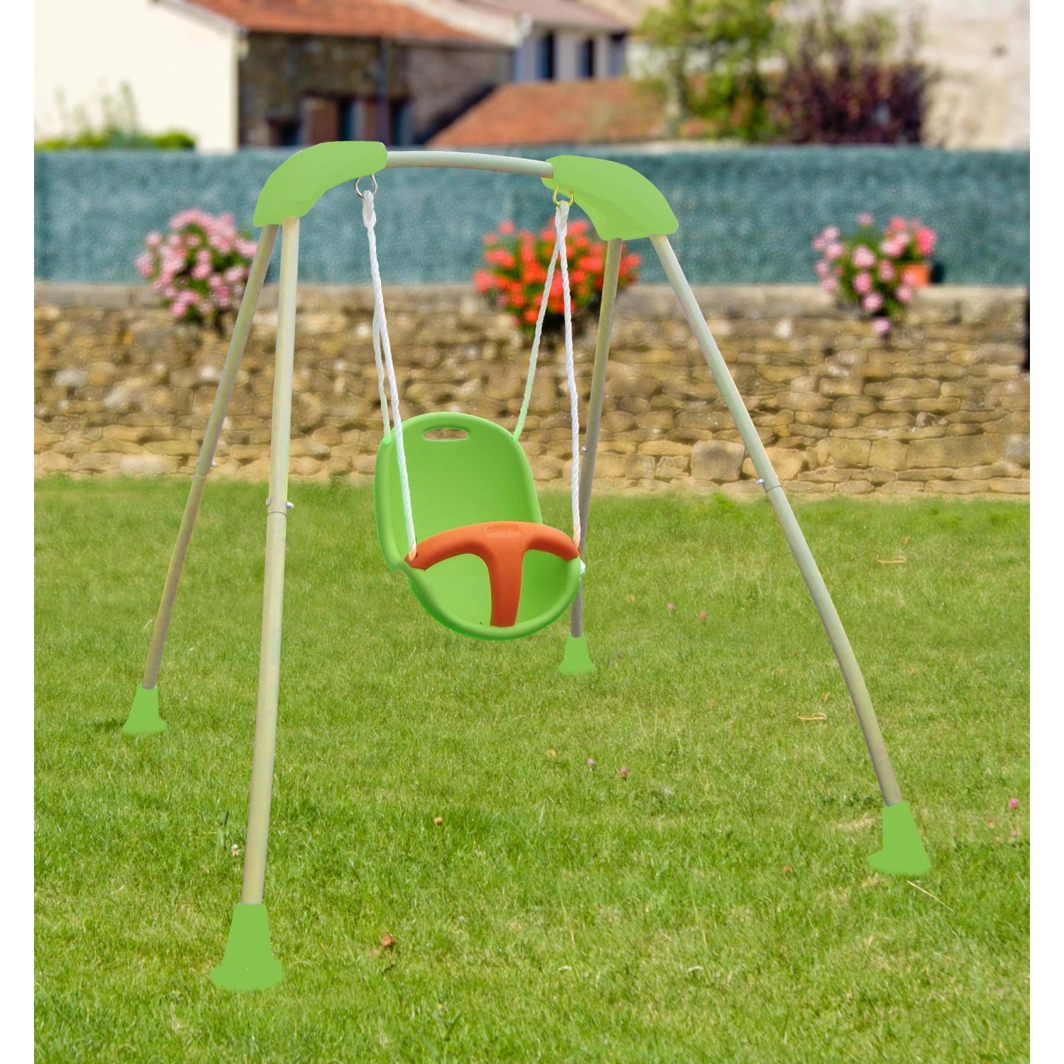 Trigano Babyschaukel aus Metall Grau-Grün Höhe 120 cm klappbar kaufen ...