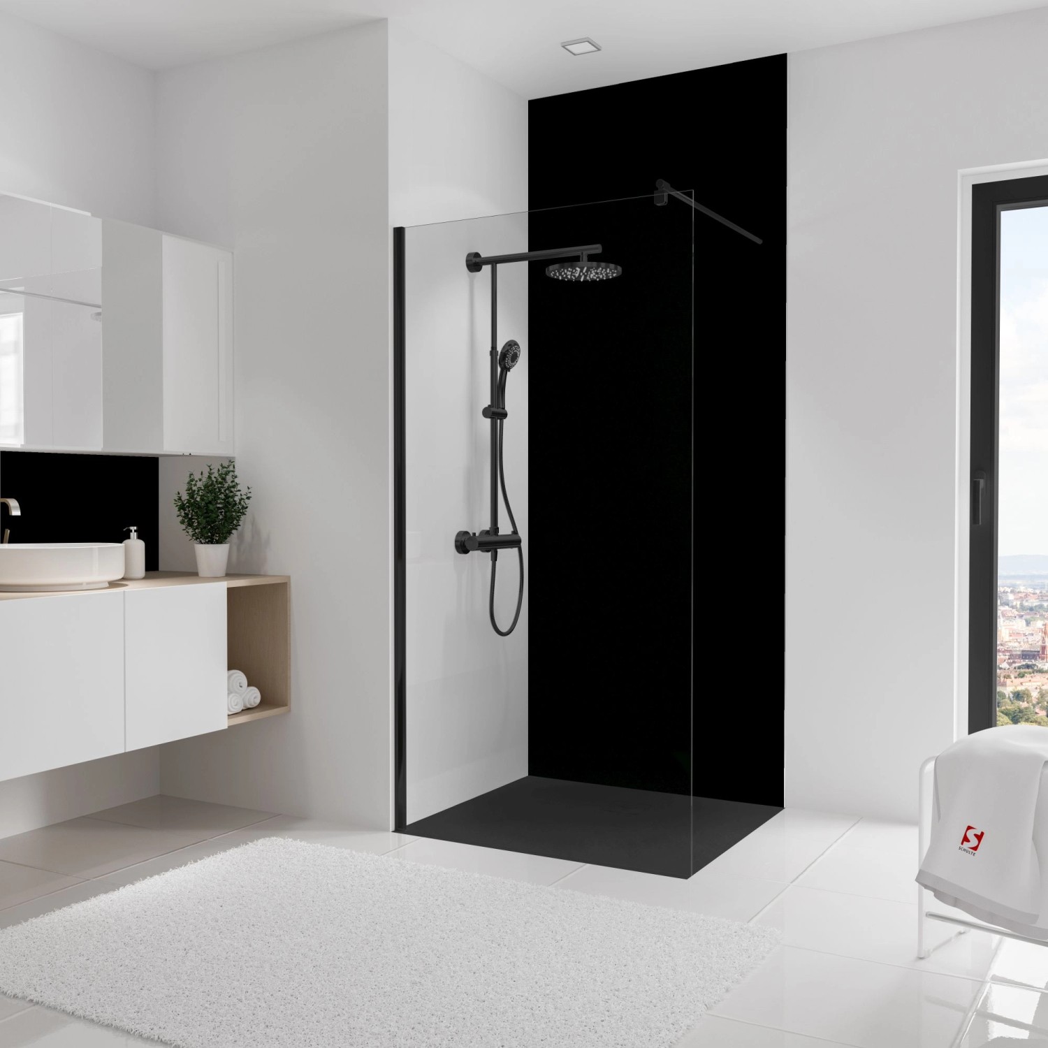 Schulte Duschrückwand DecoDesign Softtouch Mattschwarz 255x150cm kaufen ...