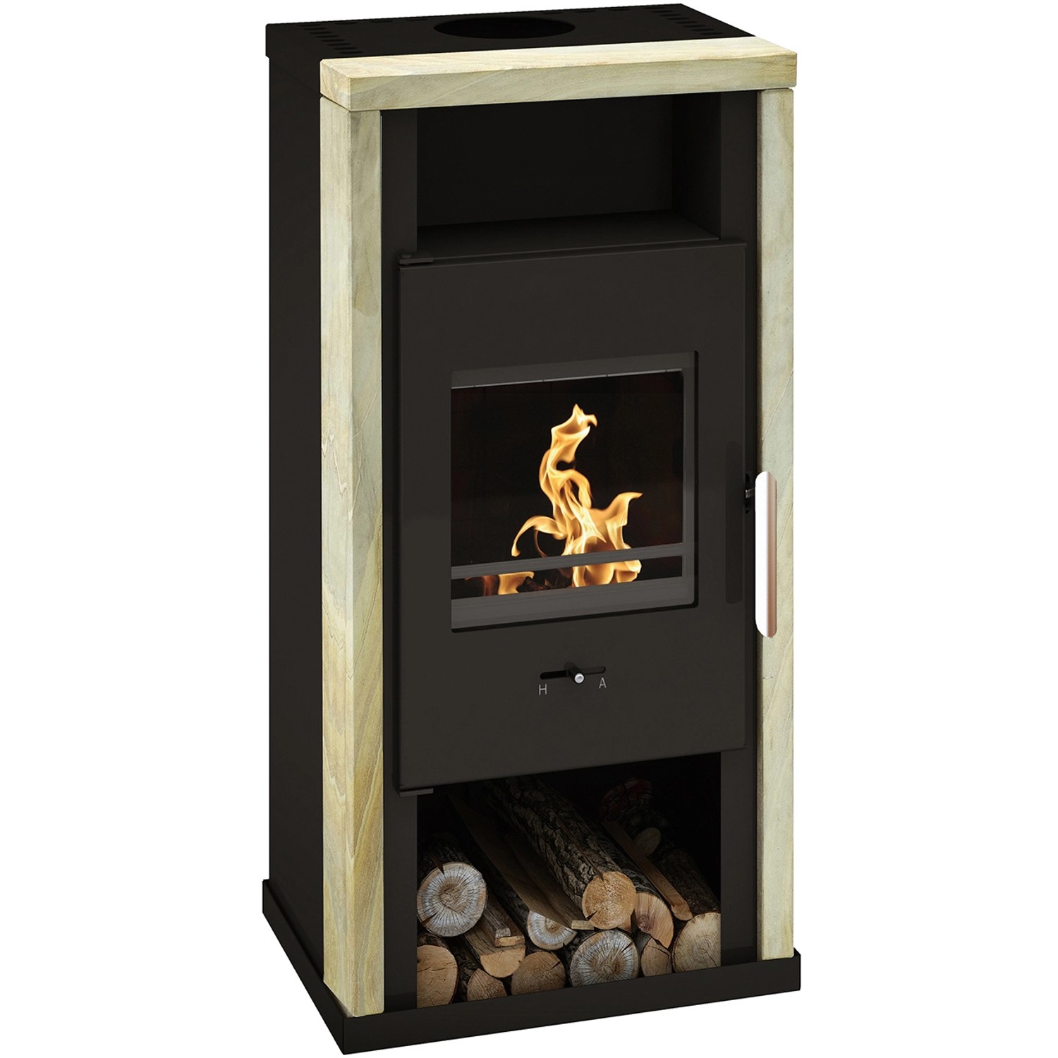 Wamsler Yuna Kaminofen Sandstein Schwarz 6 kW kaufen bei OBI