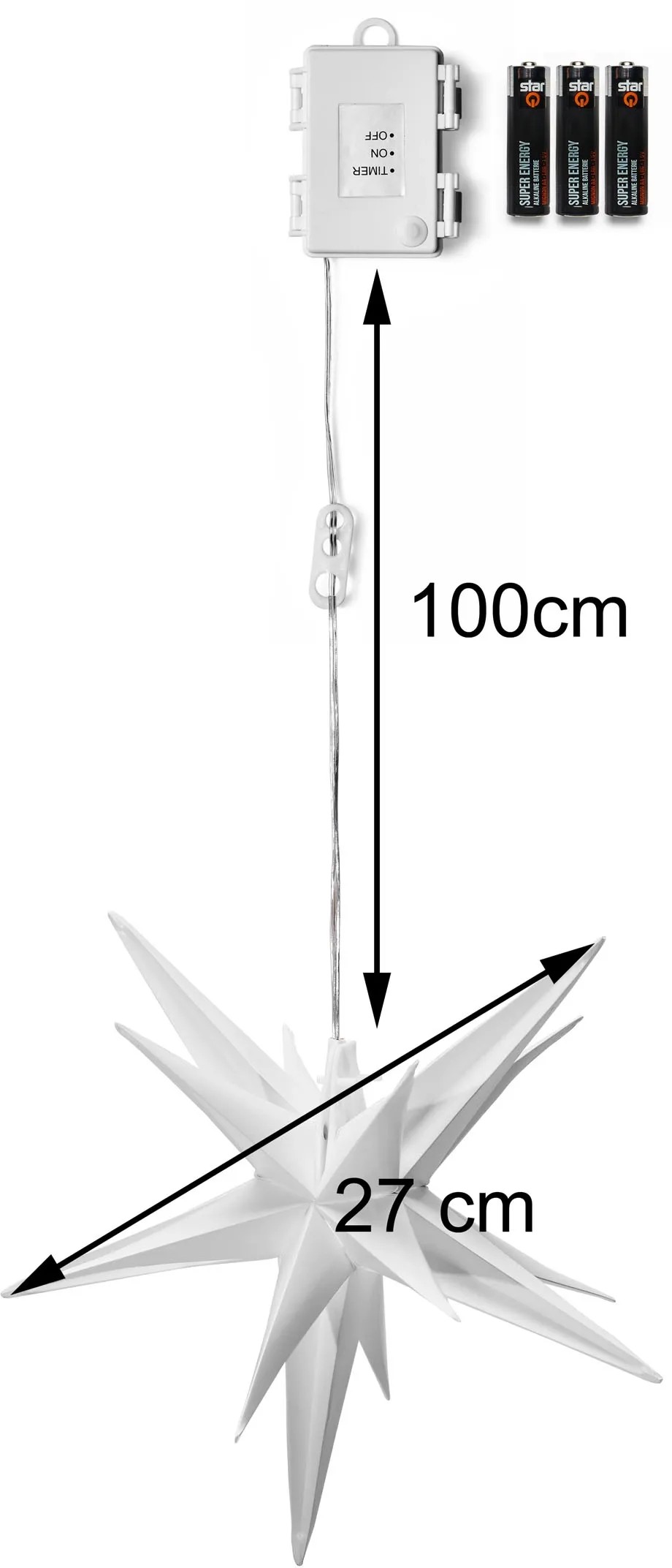 Amare LED-3D-Weihnachtssterne 2er-Set mit Timer Weiß Ø 27 cm kaufen bei OBI