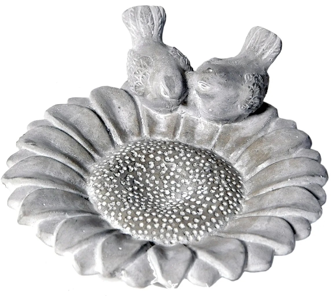 M Collections Vogelbad Sonnenblumen 7,5 cm x 27 cm x 31 cm Zement ...