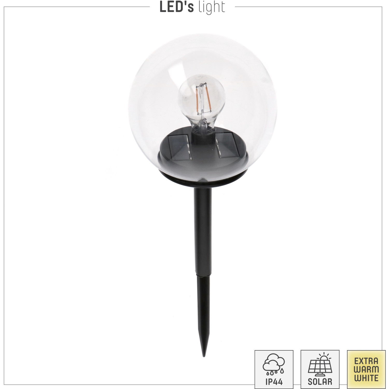 Solarleuchte Benoni mit Erdspieß 7 lm 2000 K IP44 Sensor Schwarz kaufen ...