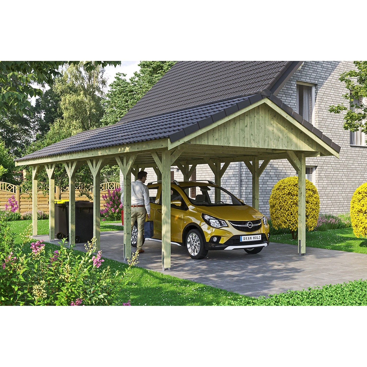 Satteldach-Carport Wallgau 430 x 900 cm Dachlattung kaufen bei OBI