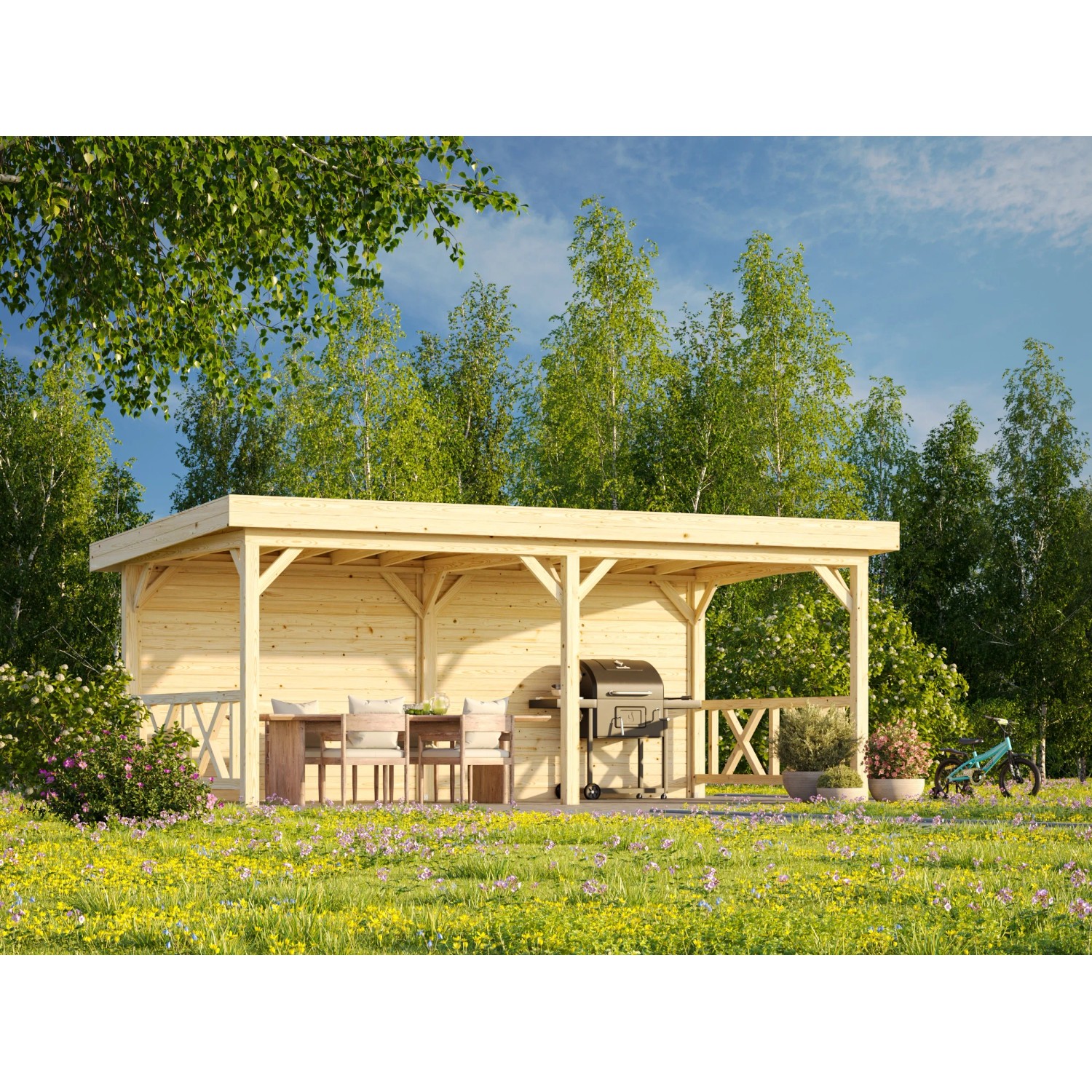 Palmako Pavillon Lenna Set 308 588 x 300 cm Lackiert Weiß FSC® kaufen bei OBI