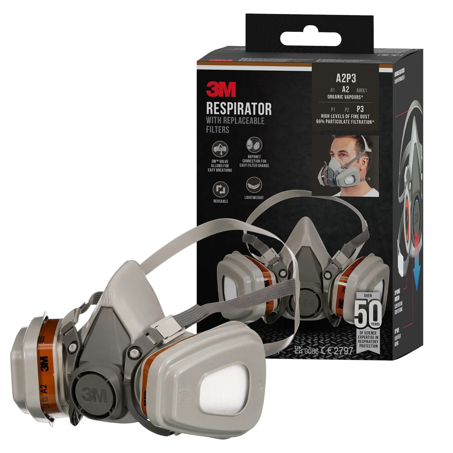 3M Maske 6002 A2P3 Grau 1 Set kaufen bei OBI
