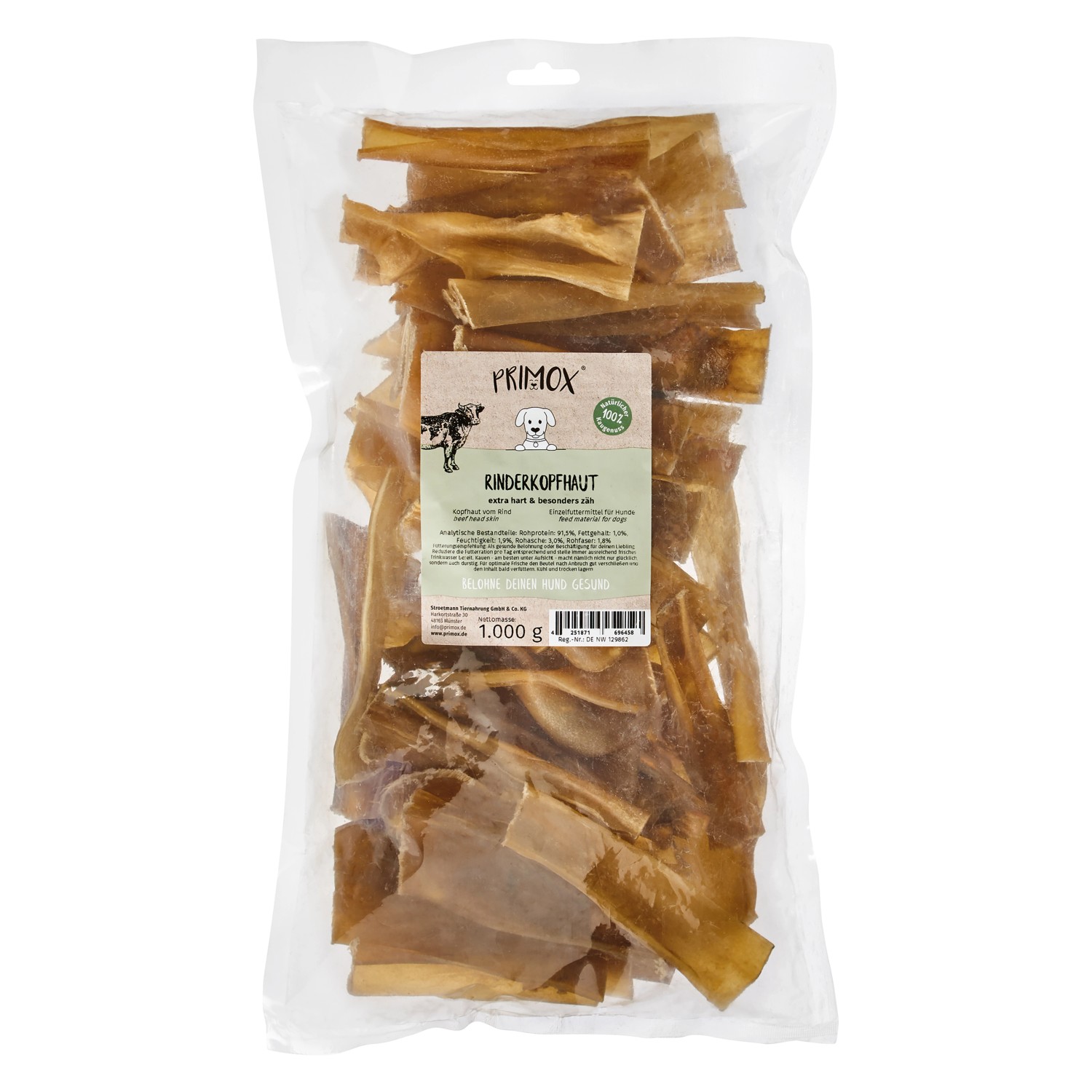 Primox Hunde-Belohnungssnacks Rinderkopfhaut Extra Hart & Besonders Zäh 1 kg kaufen bei OBI