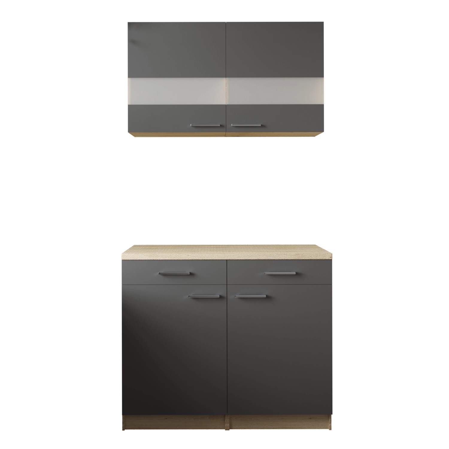 Respekta Küchenmöbel-Set 9 Merle 100 cm Grau kaufen bei OBI