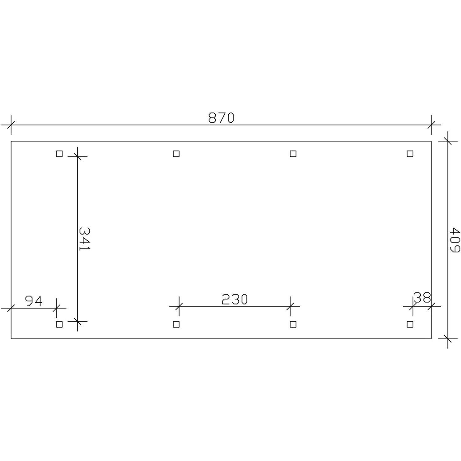 Skan Holz Carport Wendland Schiefergrau 409 x 870 cm Alu-Dach Blende Rot kaufen bei OBI