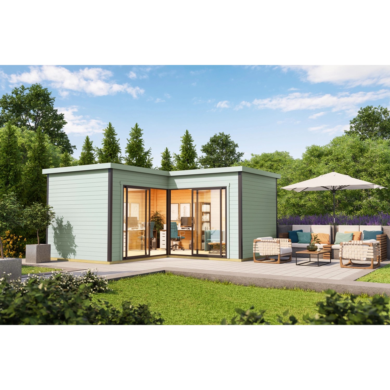 Lasita Maja Gartenhaus Domeo 6 Gletschergrün 500 cm x 500 cm kaufen bei OBI