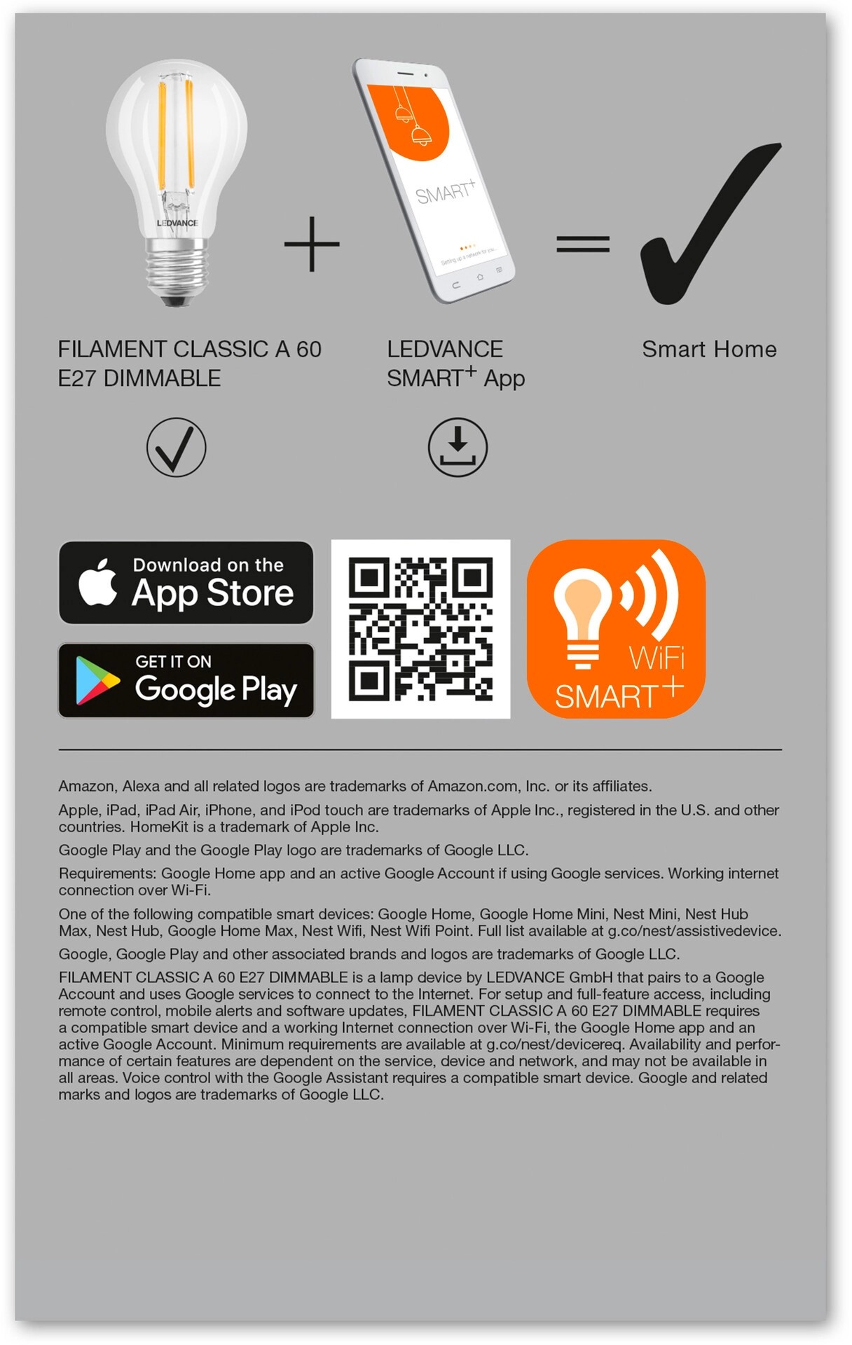 Ledvance Smart+ Leuchtmittel Wifi Filament E27/ 6 W Klar kaufen bei OBI