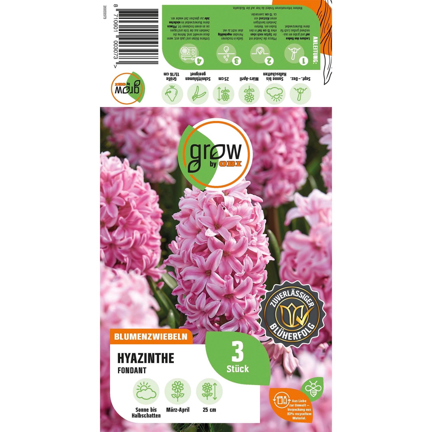 GROW by OBI Hyazinthe Fondant Rosa 3 Stück Hyacinthus orientalis Fondant kaufen bei OBI