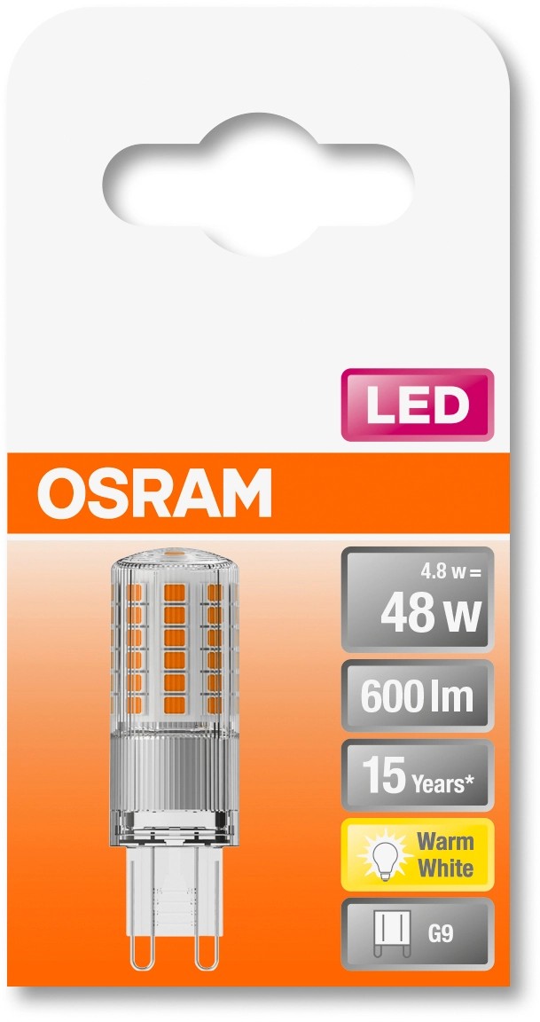 Osram LED-Leuchtmittel G9 4,8 W Warmweiß 600 lm EEK: E 5,9 x 1,8 cm (H x Ø) kaufen bei OBI