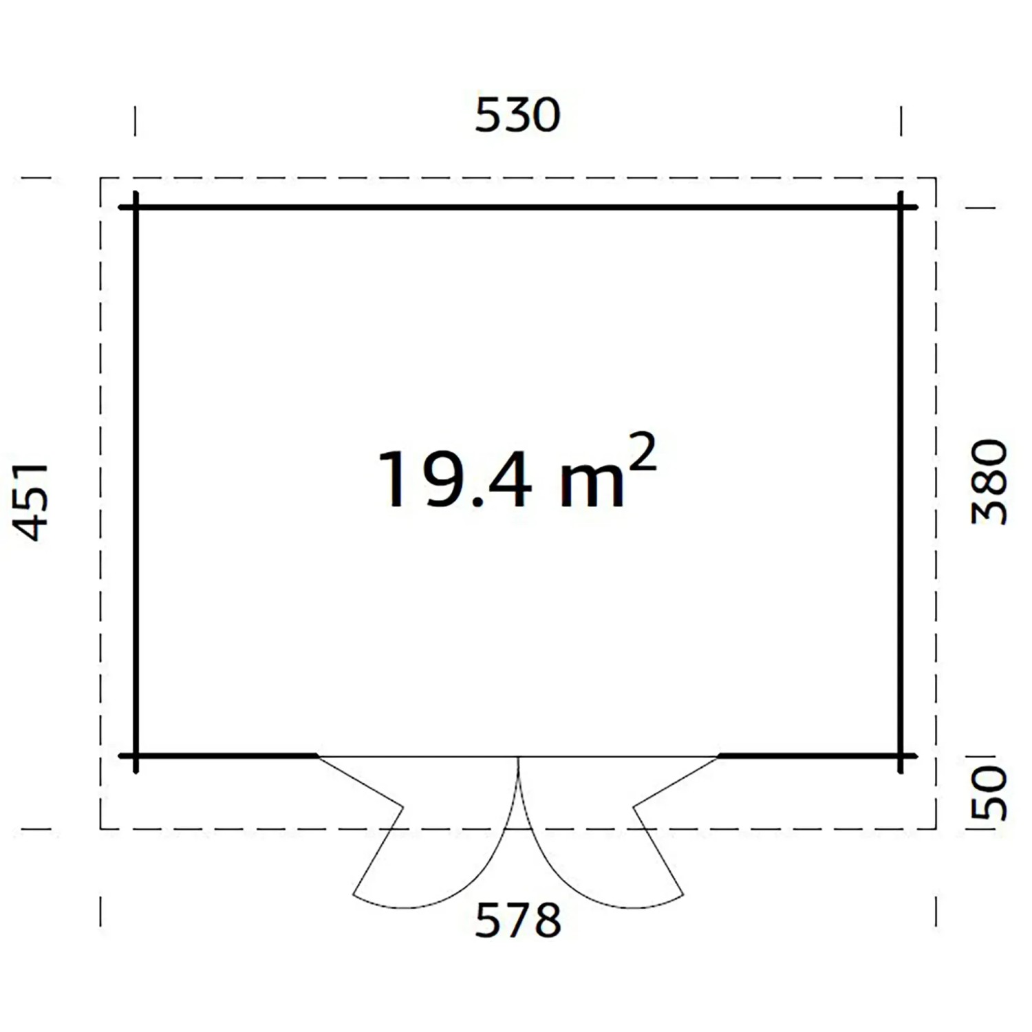 Palmako Gartenhaus Lea Bifold 530 x 380 cm Lackiert Grau-Anthrazit FSC ...