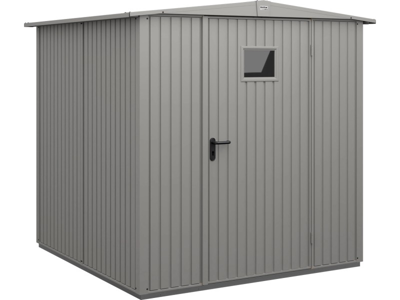 EcoStar Gerätehaus Trend-S Typ 2 Alu-Grau 1 flg. Fenster 225,6 cm x 215 ...