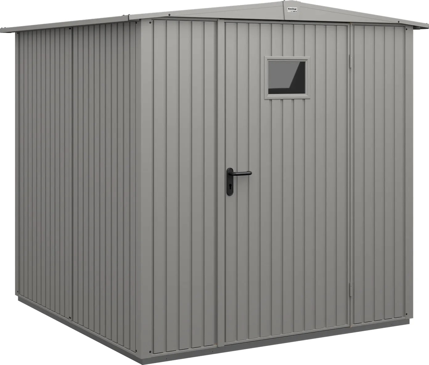 EcoStar Gerätehaus Trend-S Typ 2 Alu-Grau 1 flg. Fenster 225,6 cm x 215 ...