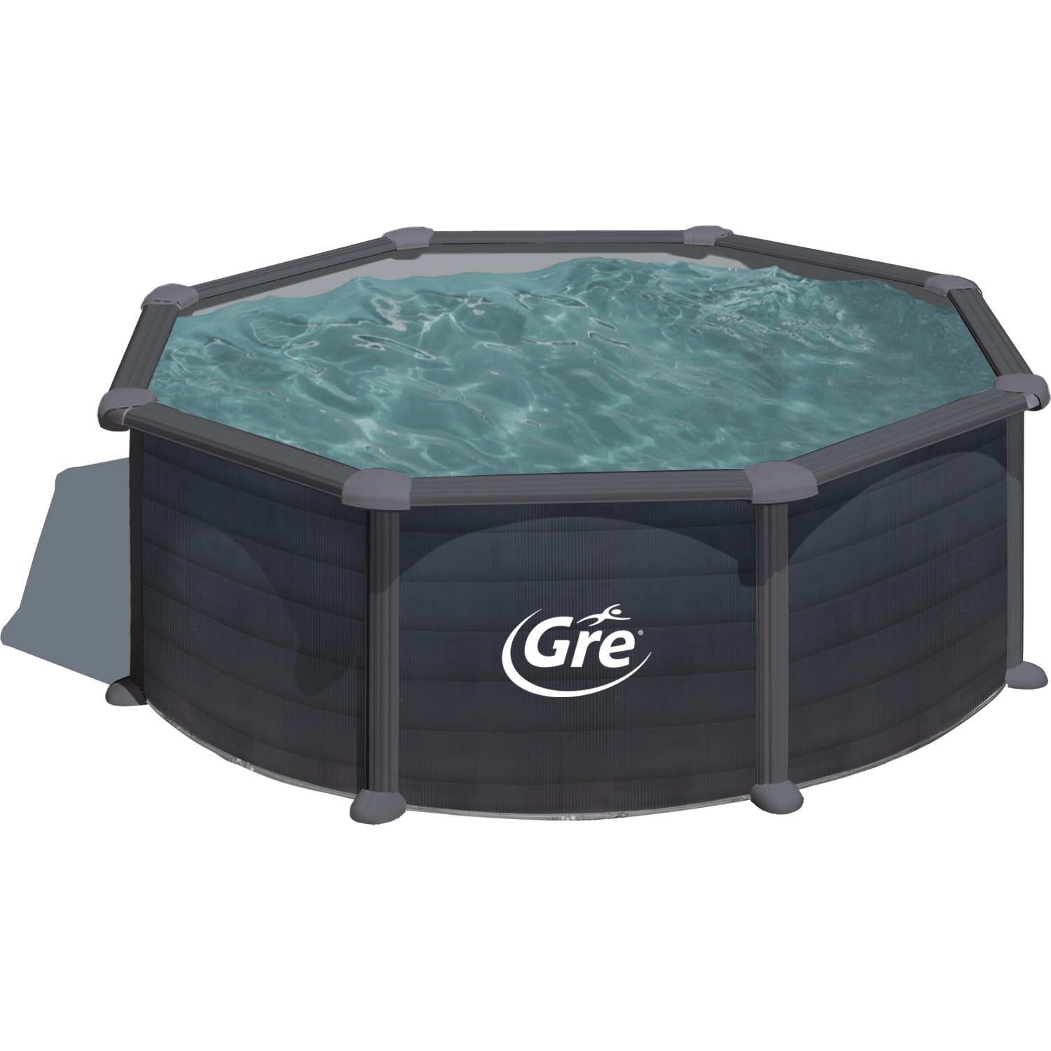 Gre Stahlwand-Pool Granada Ø 350 cm x 132 cm Rund Graphit kaufen bei OBI