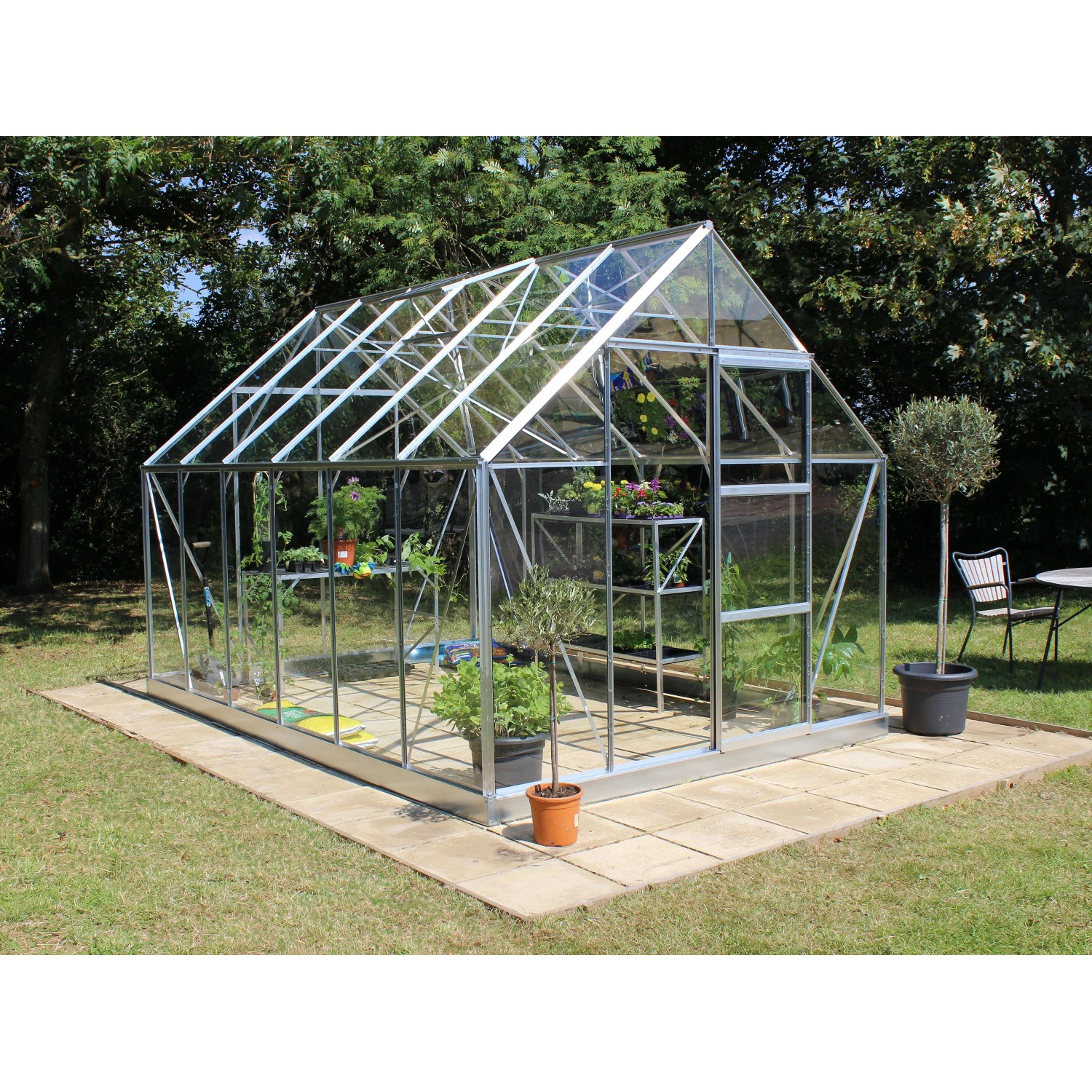 Halls Gewächshaus Universal 128 Universal Alu 9,9 m² inkl ...