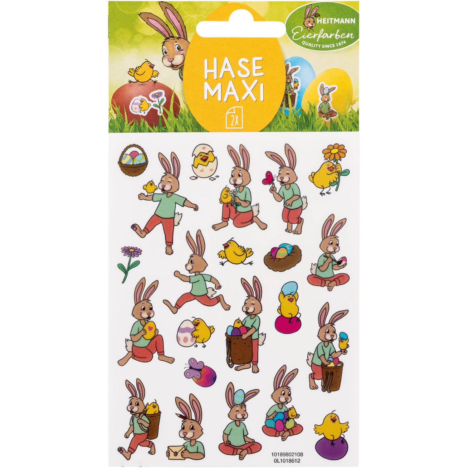 Brauns-Heitmann Eierfarben Sticker Hase Maxi für Eier 2 Blatt Bunt ...