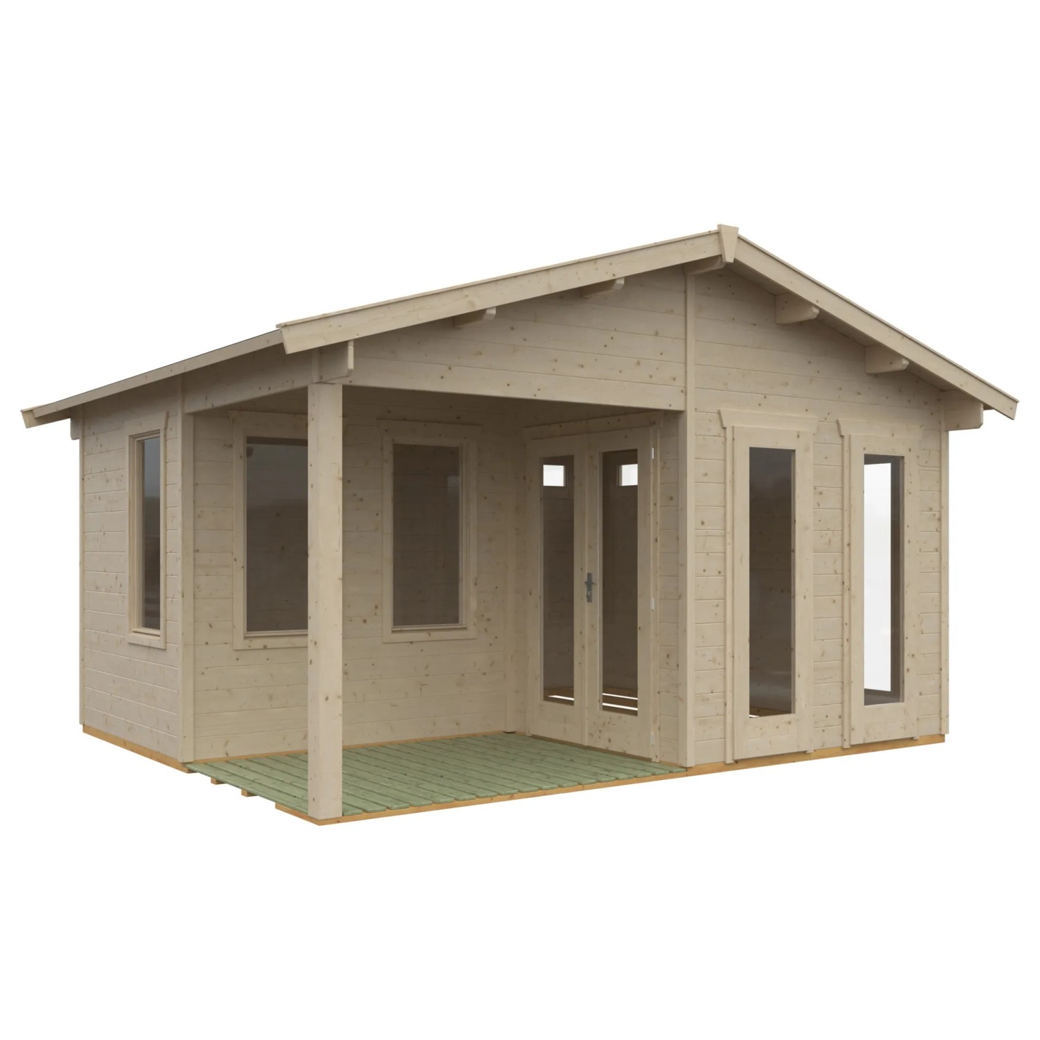 Skan Holz Gartenhaus Utrecht 460 cm x 380 cm Natur Unbehandelt kaufen ...