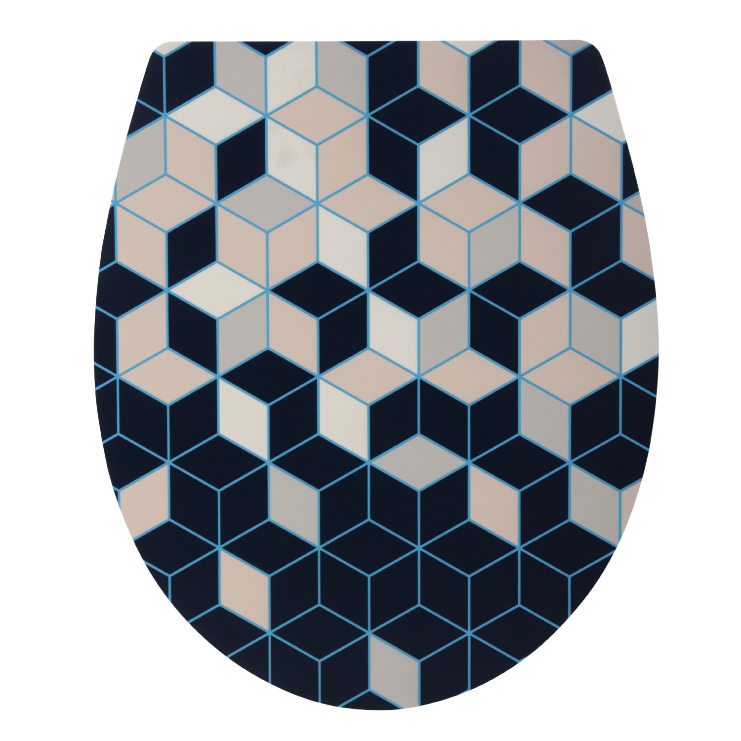 Sitzplatz WC-Sitz Motiv Qube mit Absenkautomatik kaufen bei OBI