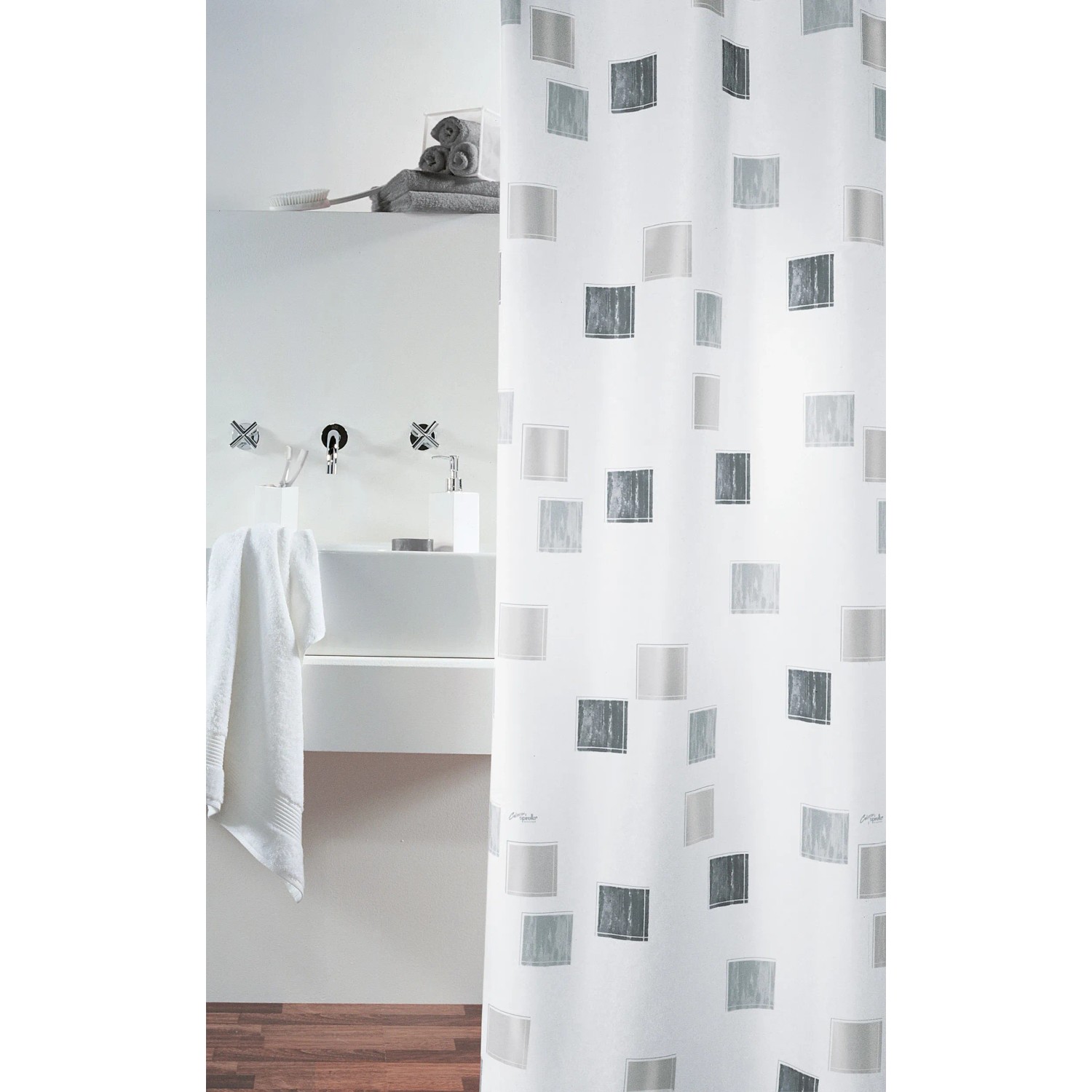 Spirella Duschvorhang Textil Milano Silber 200 cm x 120 cm kaufen bei OBI