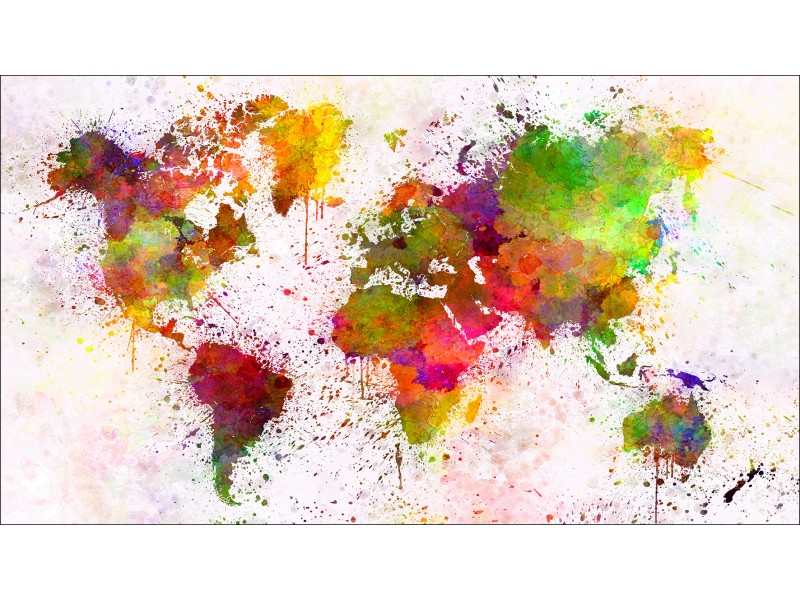 Giclèe Colourful Worldmap 160 cm x 90 cm kaufen bei OBI