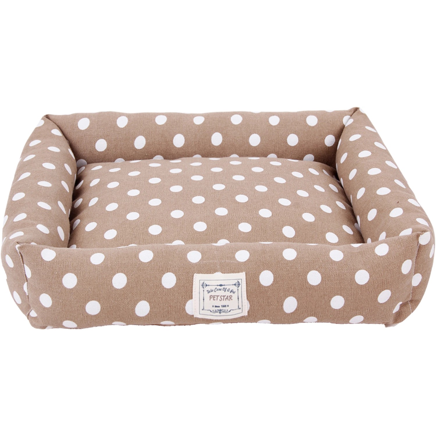 Heim Haustierbett Dots Gr. M 48 cm x 42 cm x 7 cm Beige mit Punkten ...