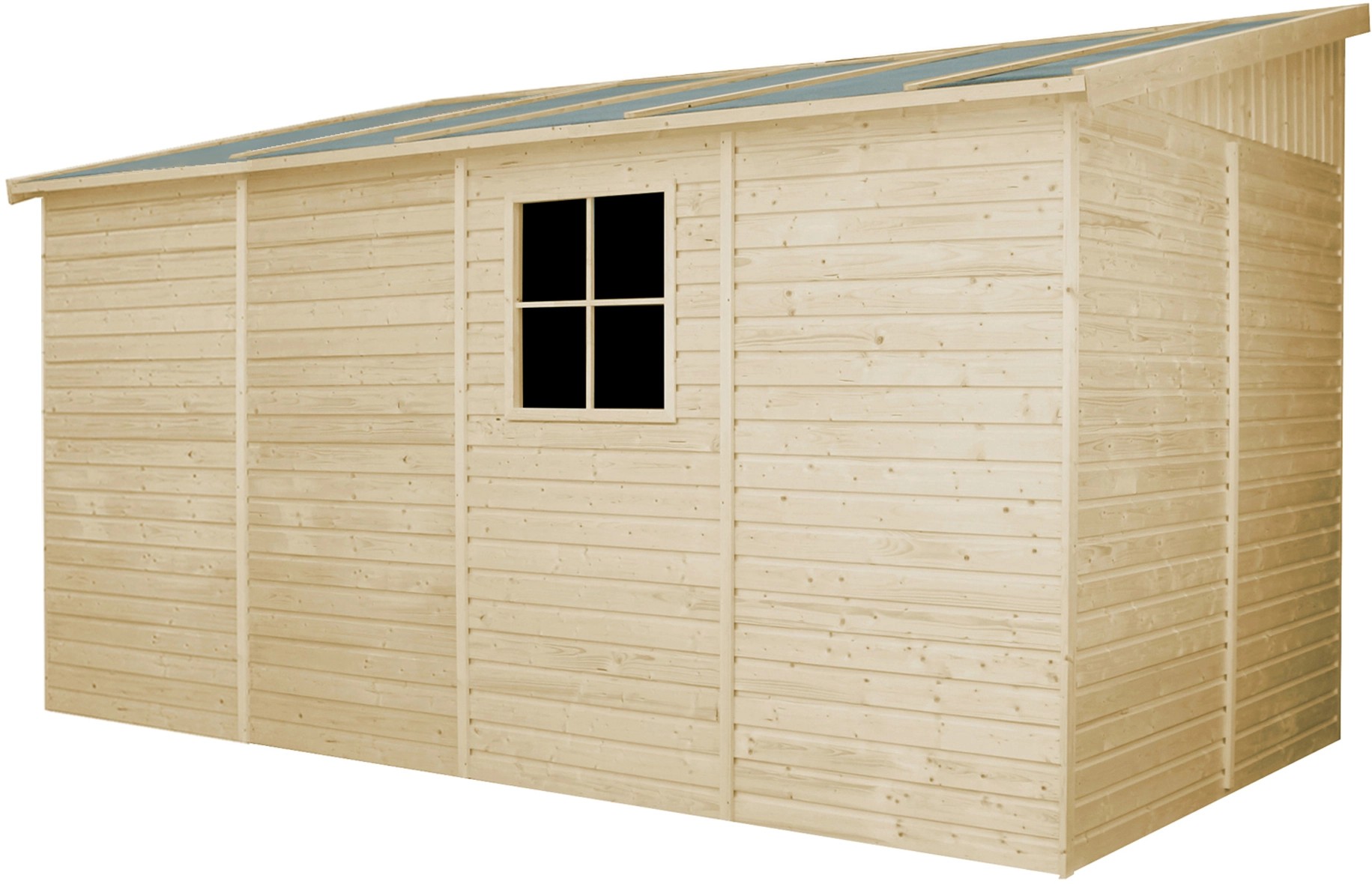 Timbela Anbau-Gartenhaus Holz M340A+M340G 8 m² mit Seitenwand und Boden ...