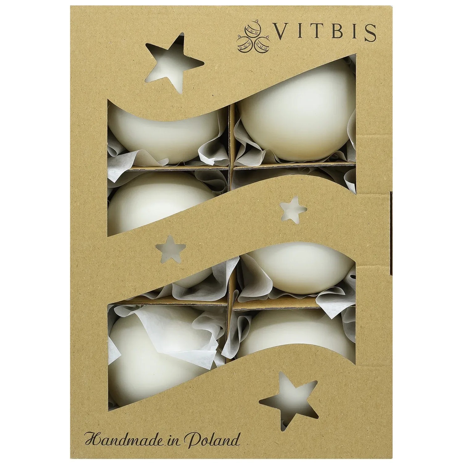 Vitbis Weihnachtskugeln 6-teilig Ø 8 cm Weiß Satiniert kaufen bei OBI