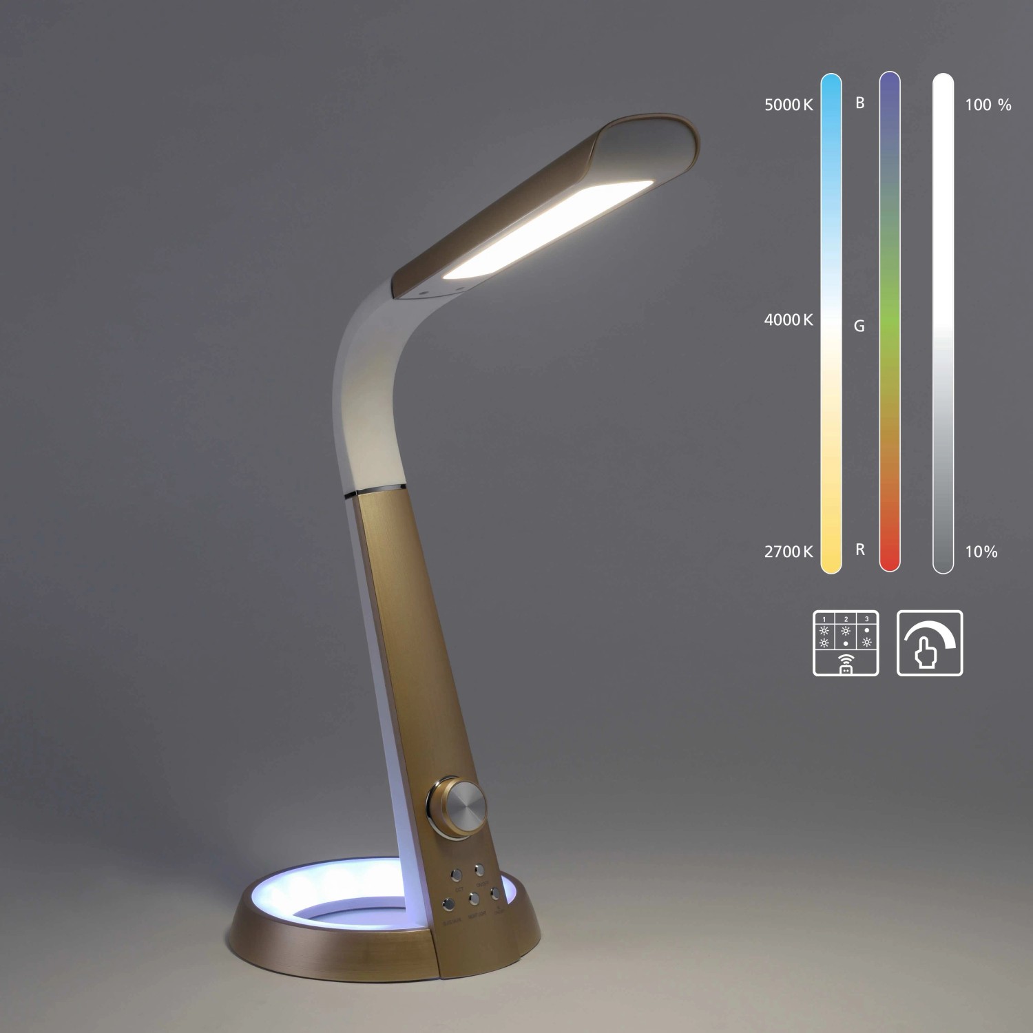 Paul Neuhaus Schreibtischleuchte Bill Messing matt 40 x 65 cm kaufen ...