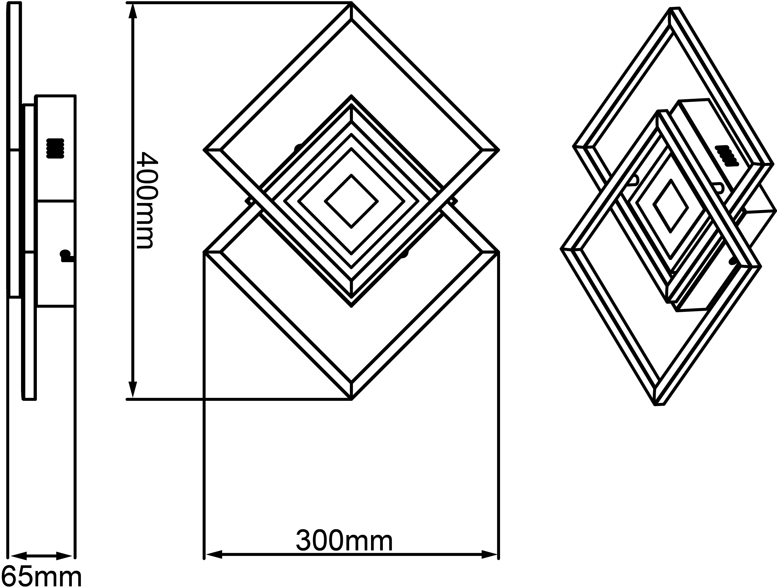 Brilliant LED-Deckenleuchte Metis 40 cm x 30 cm Schwarz kaufen bei OBI