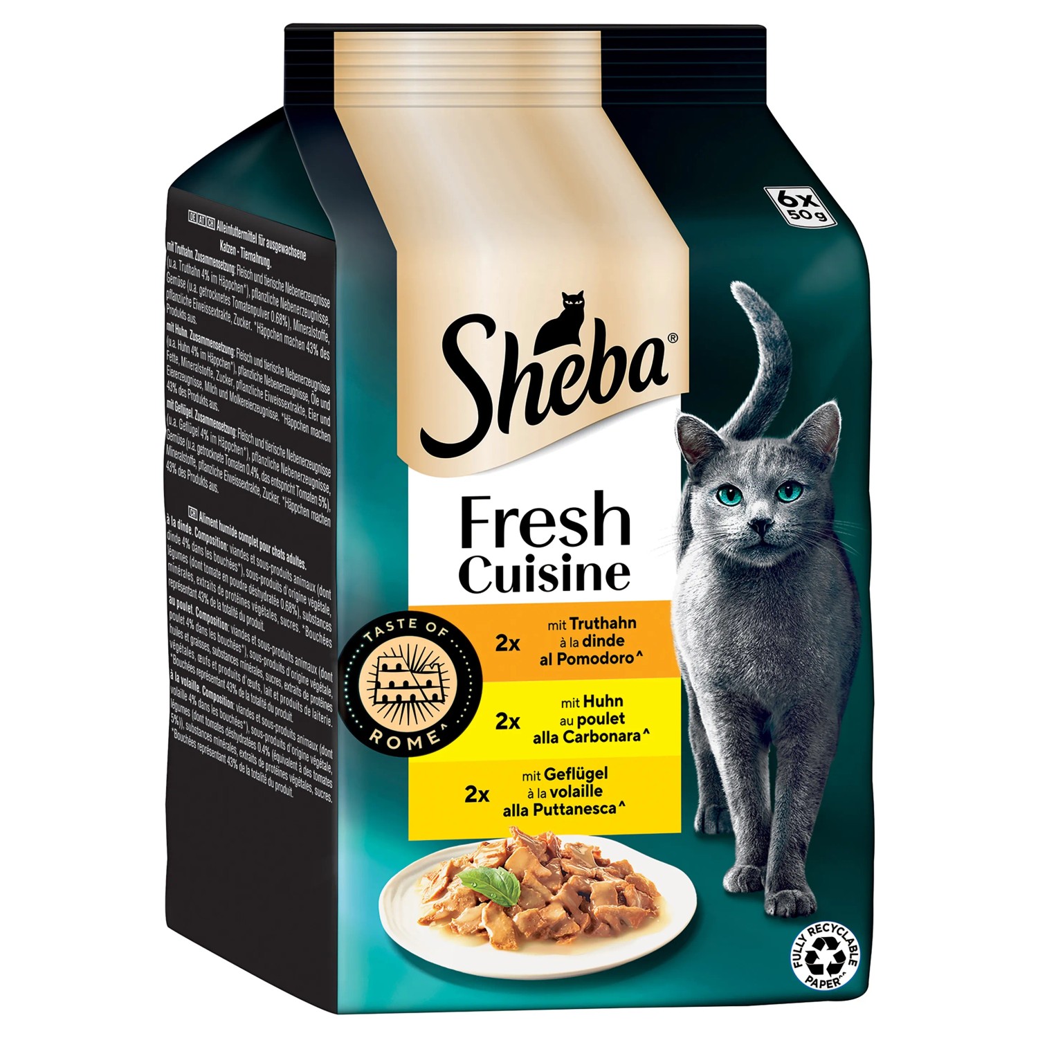 Sheba Katzen-Nassfutter Fresh Cuisine Truthahn Huhn & Geflügel 6 x 50 g ...