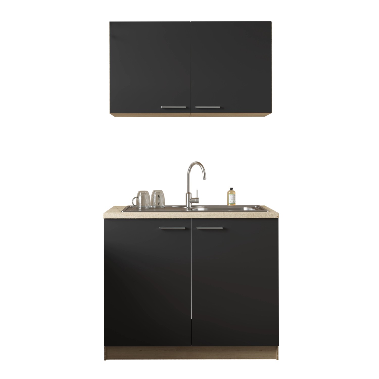 Respekta Küchenmöbel-Set 2 Merle 100 cmSchwarz kaufen bei OBI