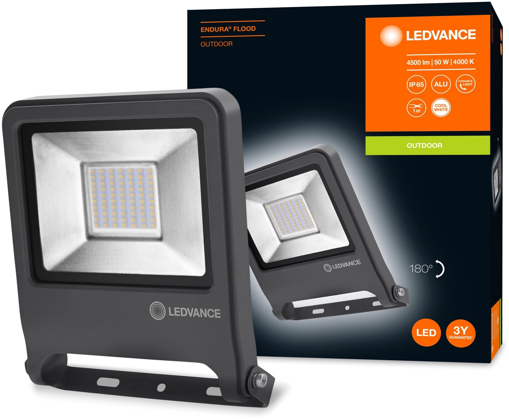 Ledvance LED-Außenleuchte Endura Flood 50 W 4000 K Dunkelgrau kaufen bei OBI