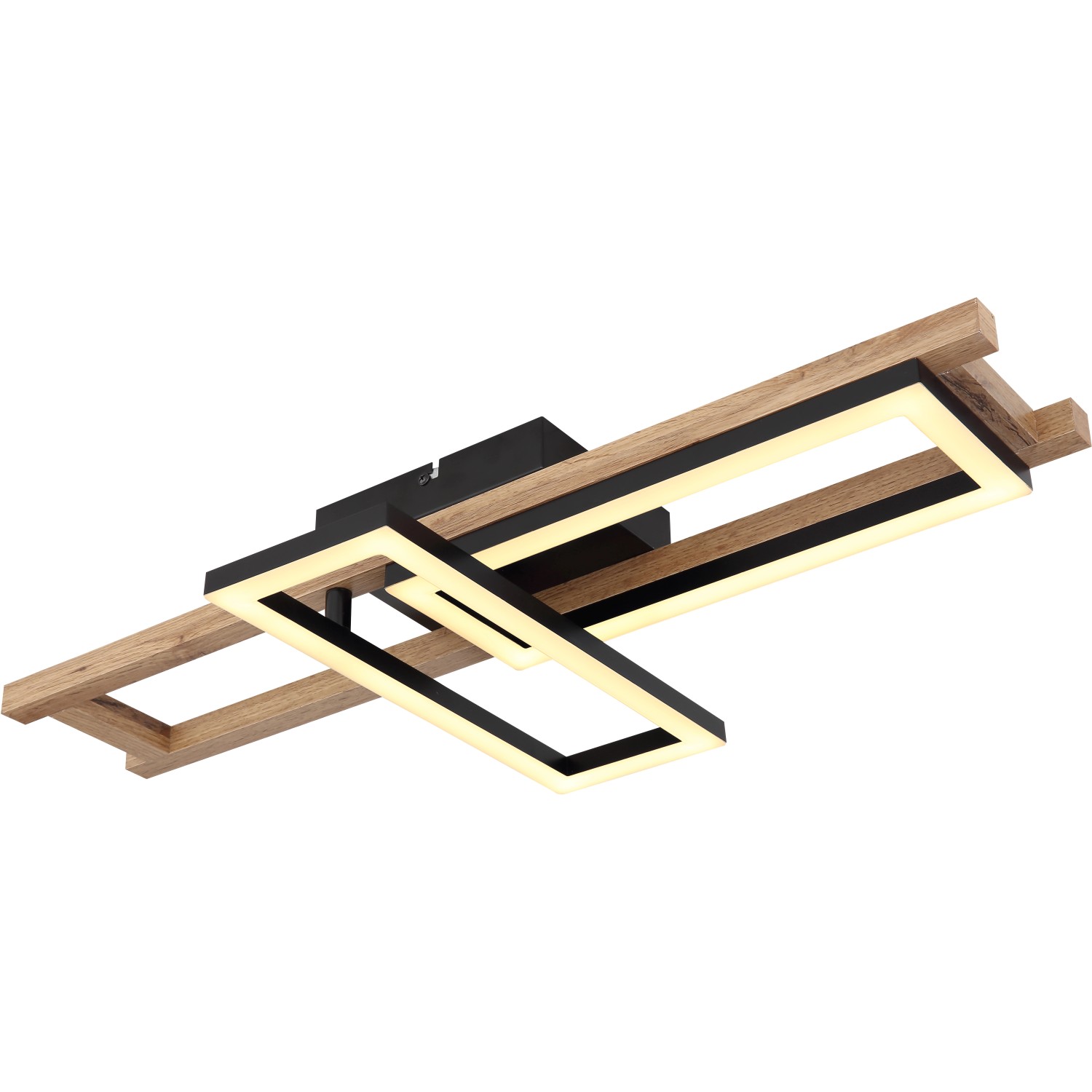 Globo LED-Deckenleuchte Illa 1-flammig Schwarz matt 690 x 365 x 105 mm ...