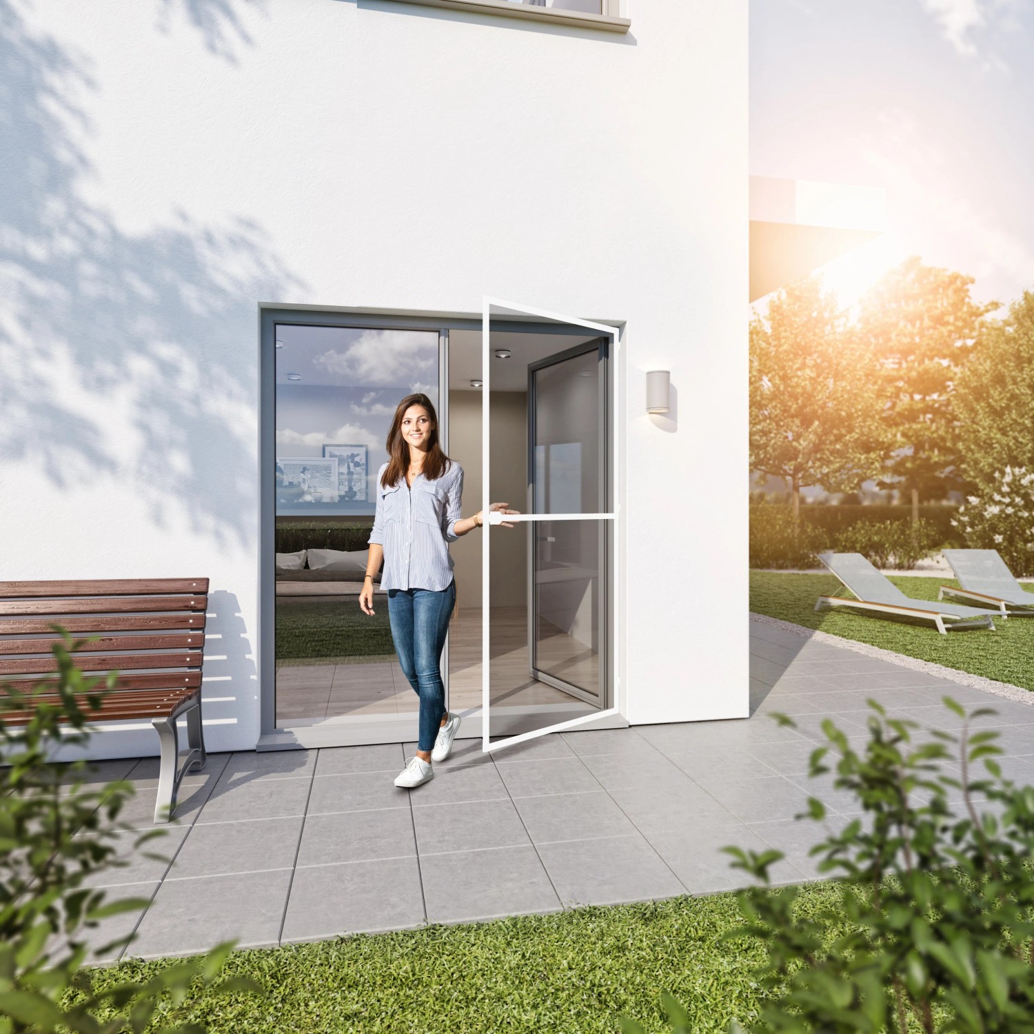 Windhager Fliegengitter-Tür Rhino Weiß 100 cm x 210 cm kaufen bei OBI