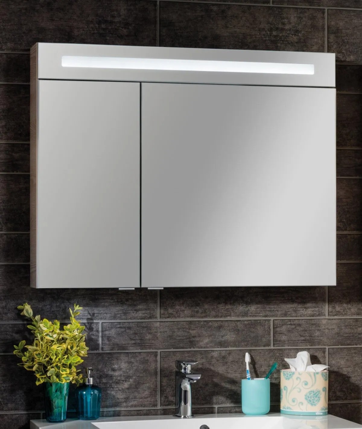 Fackelmann Spiegelschrank B.Clever Alaska Esche 90 cm mit Softclose ...