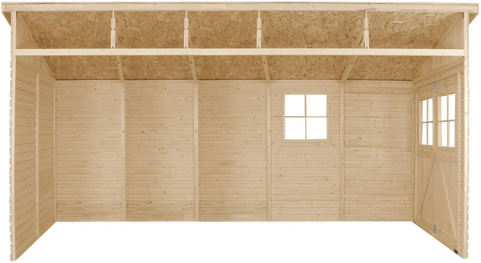 Timbela Anbau-Gartenhaus Holz M341+M341G 10 m² ohne Seitenwand mit Boden kaufen bei OBI