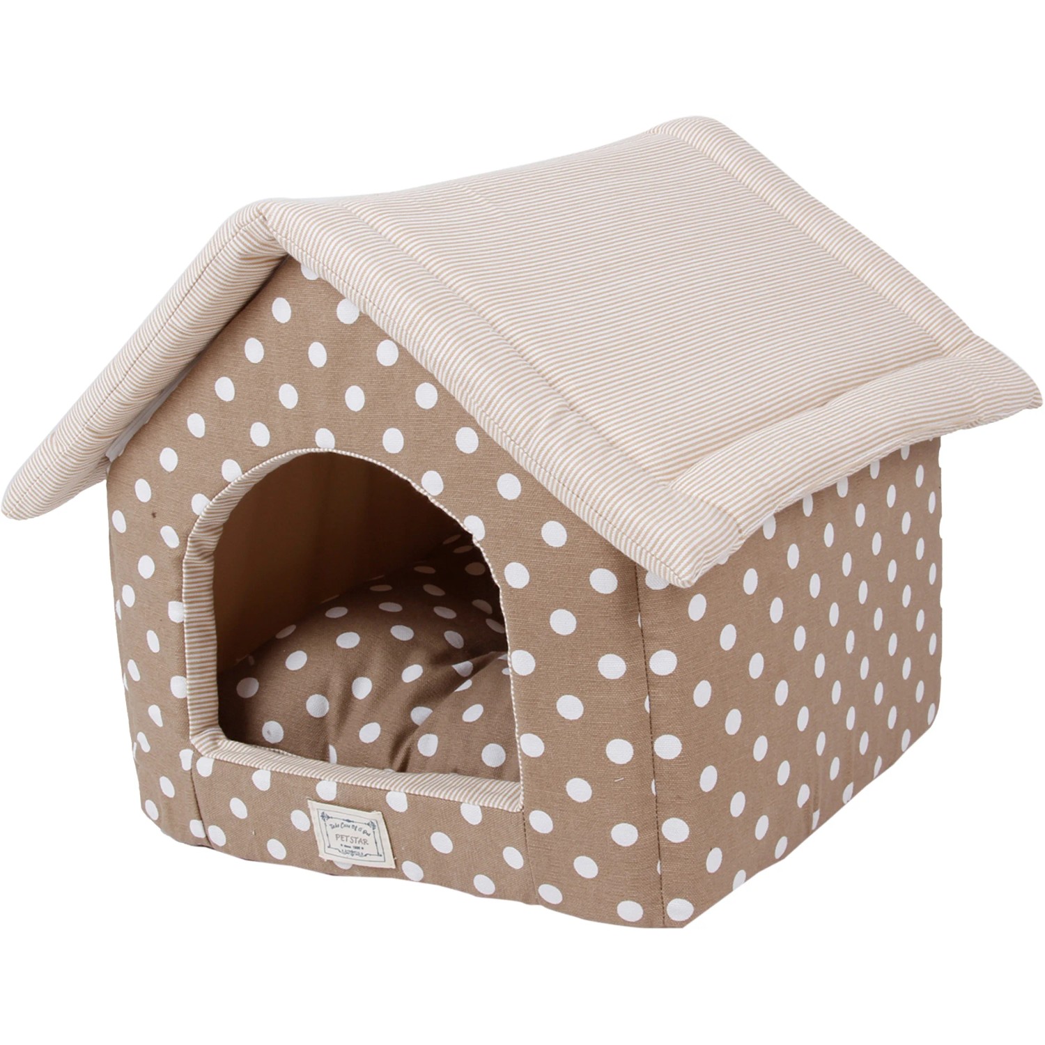 Heim Haustier-Haus Dots Gr. M mit Punkten 58 cm x 48 cm x 54 cm Beige ...