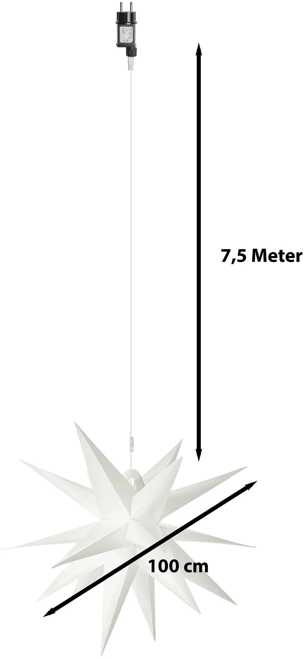 Amare LED-3D-Weihnachtsstern XXL Ø 100 cm Weiß kaufen bei OBI