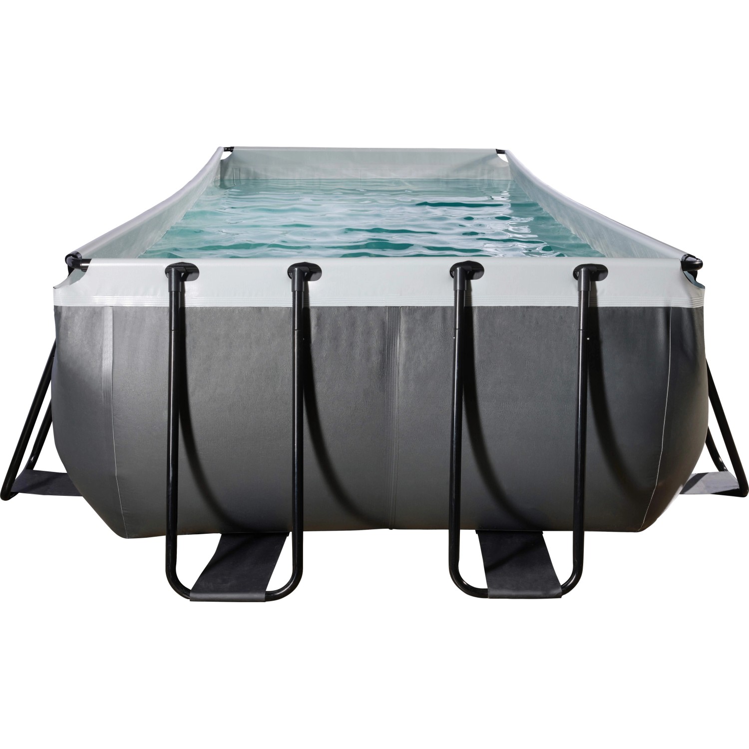 Exit Black Leather Pool Schwarz 400 x 200 x 122 cm m. Sandfilterpumpe ...