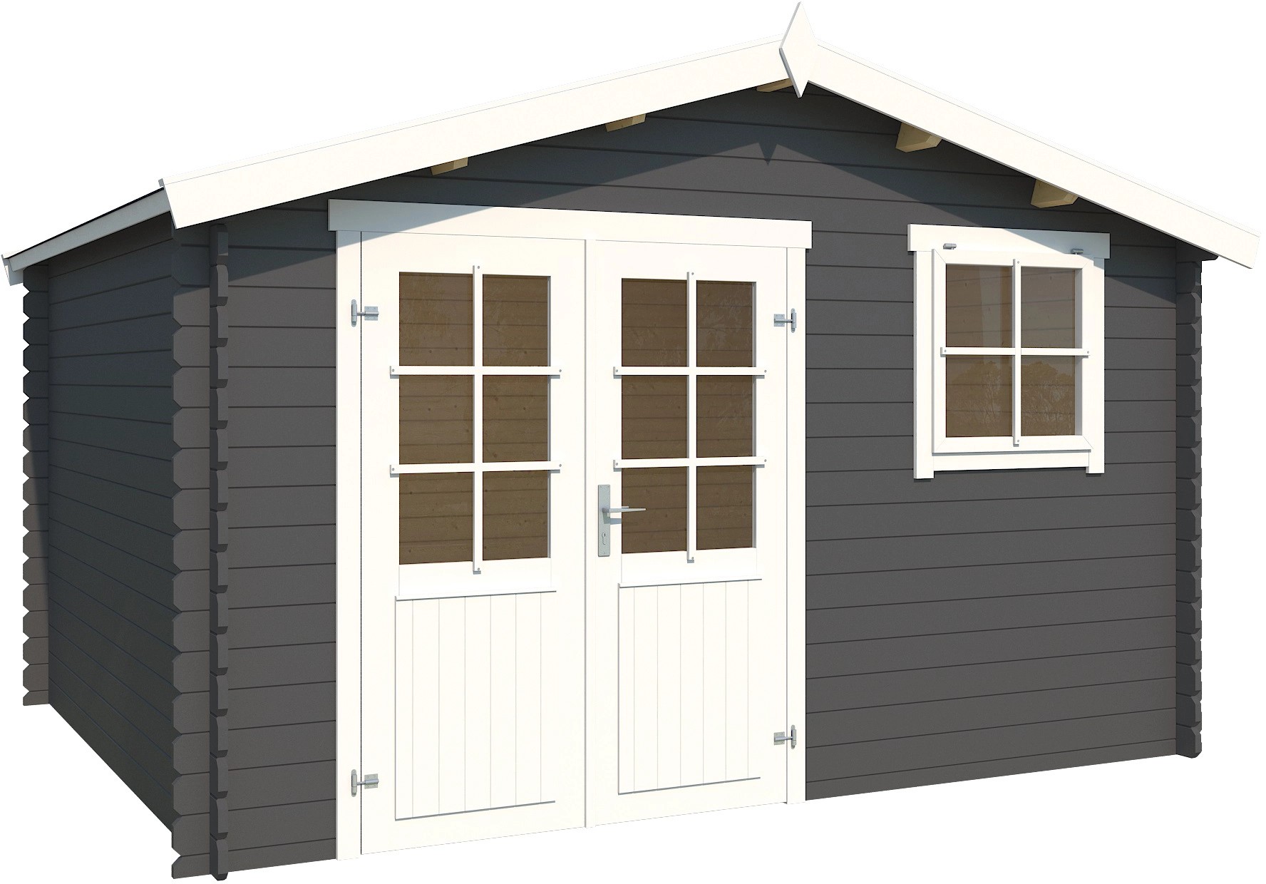 Lasita Holz-Gartenhaus Ebro B Carbongrau 384,2 cm x 330 cm kaufen bei OBI