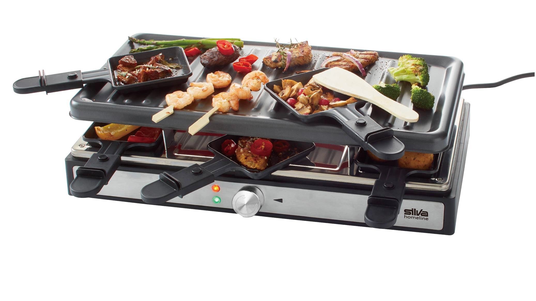Silva Homeline Raclette PK-R 088 Inox Grillplatte & 8 Pfännchen 1.400 W kaufen bei OBI