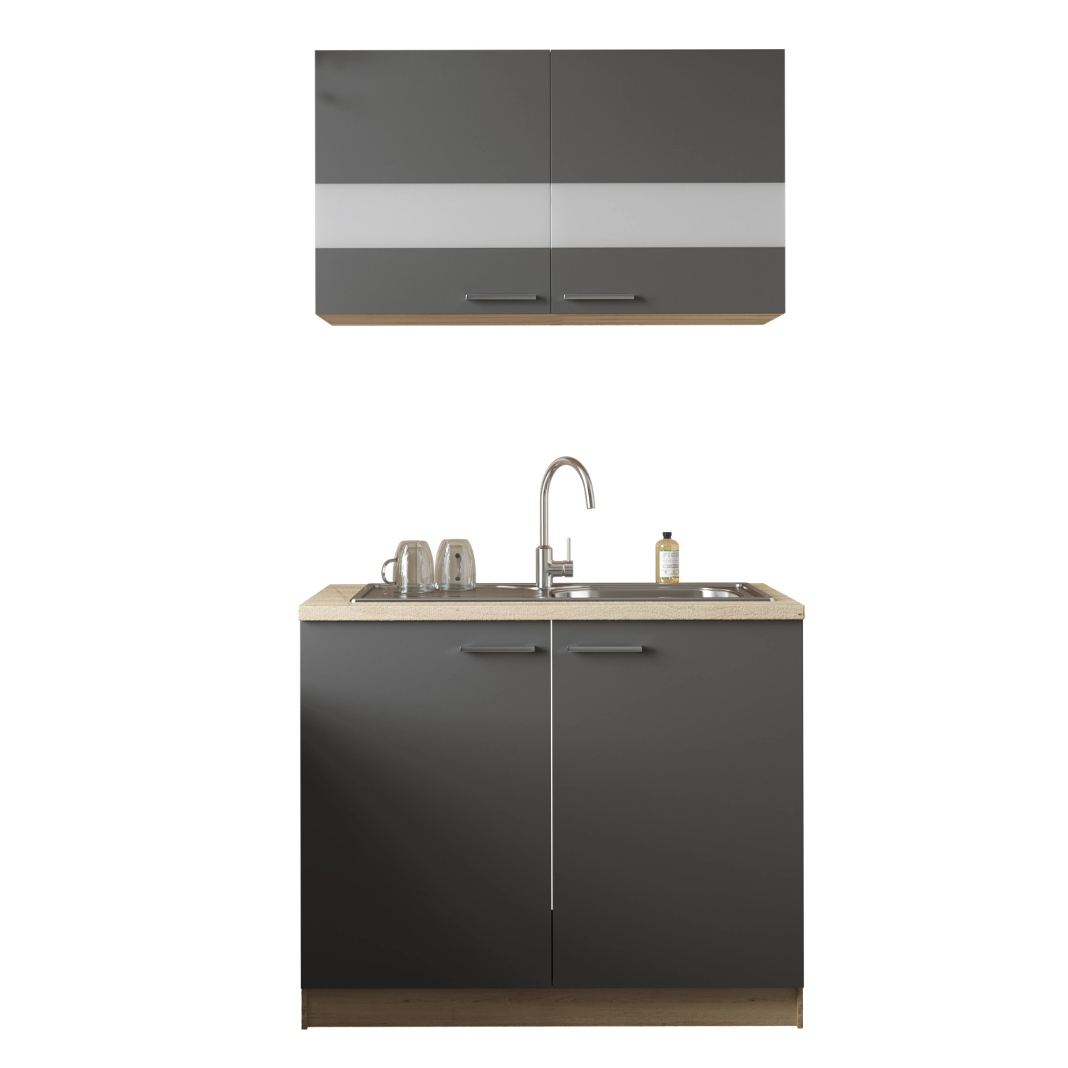 Respekta Küchenmöbel-Set 1 Merle 100 cm Grau kaufen bei OBI