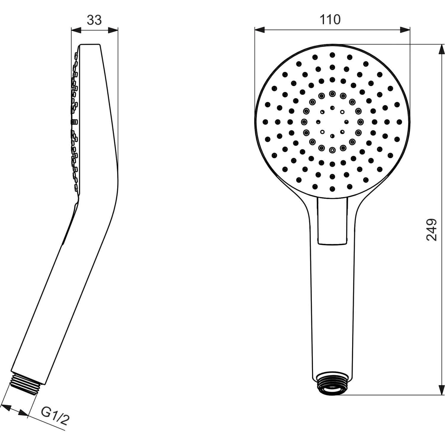 Ideal Standard Handbrause Idealrain Evo 3-Funktionen Rund Ø110 mm Chrom kaufen bei OBI