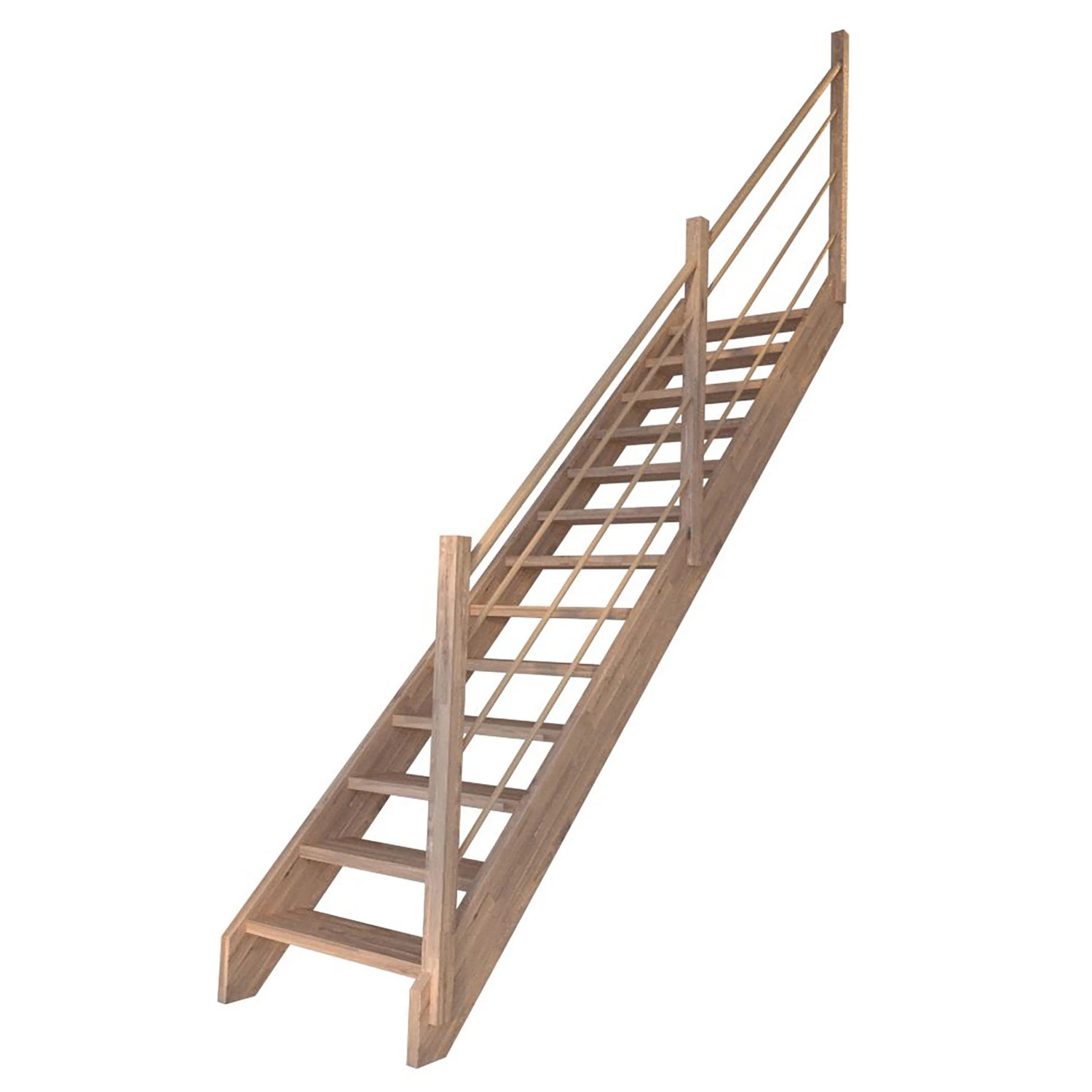 Treppe Mykonos Eiche Gerade Holz-Design-Geländer Rechts FSC® kaufen bei OBI