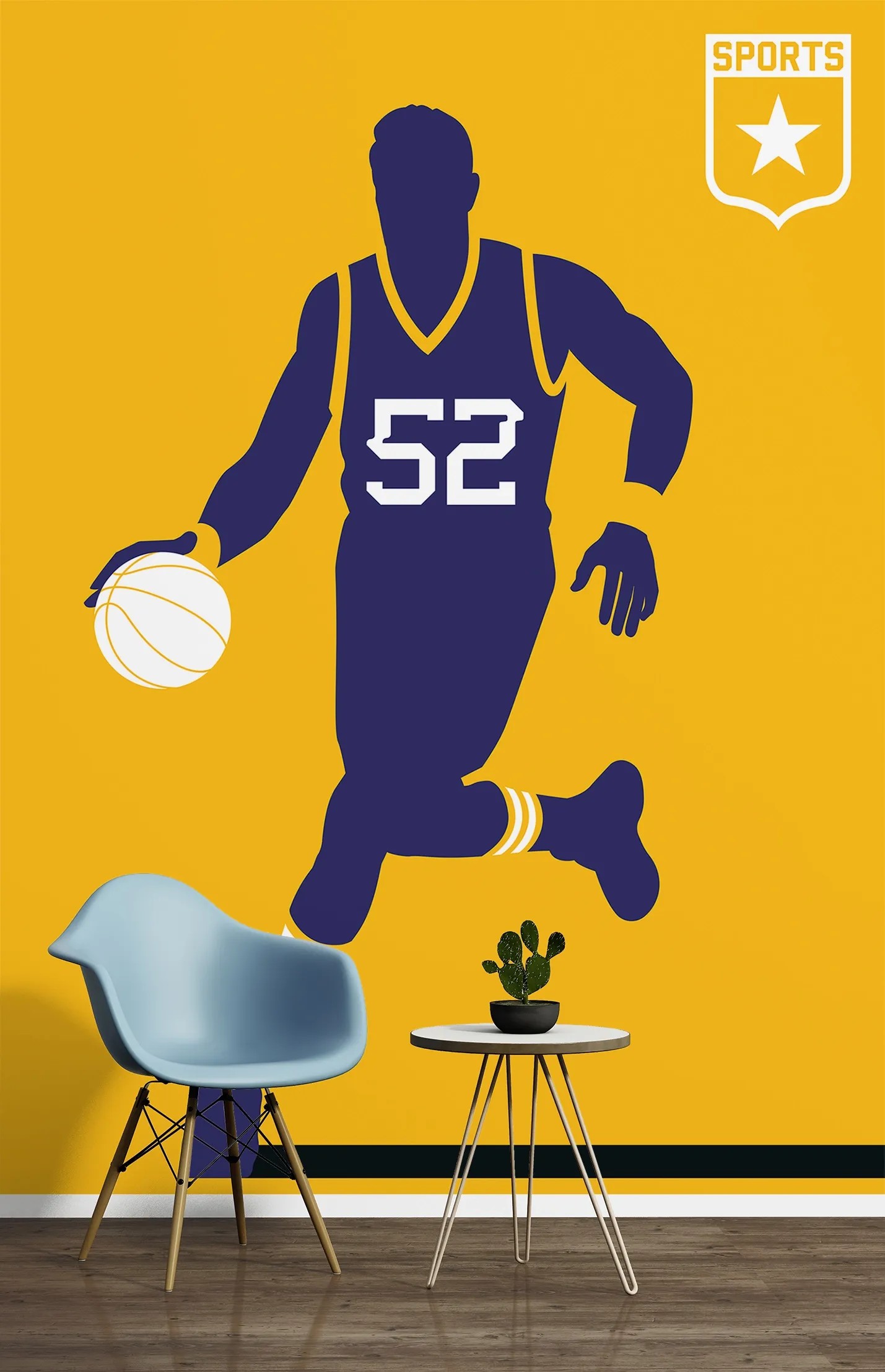 Fototapete Basketballspieler Lila Weiß Gelb 2,00 m x 2,70 m FSC® kaufen ...