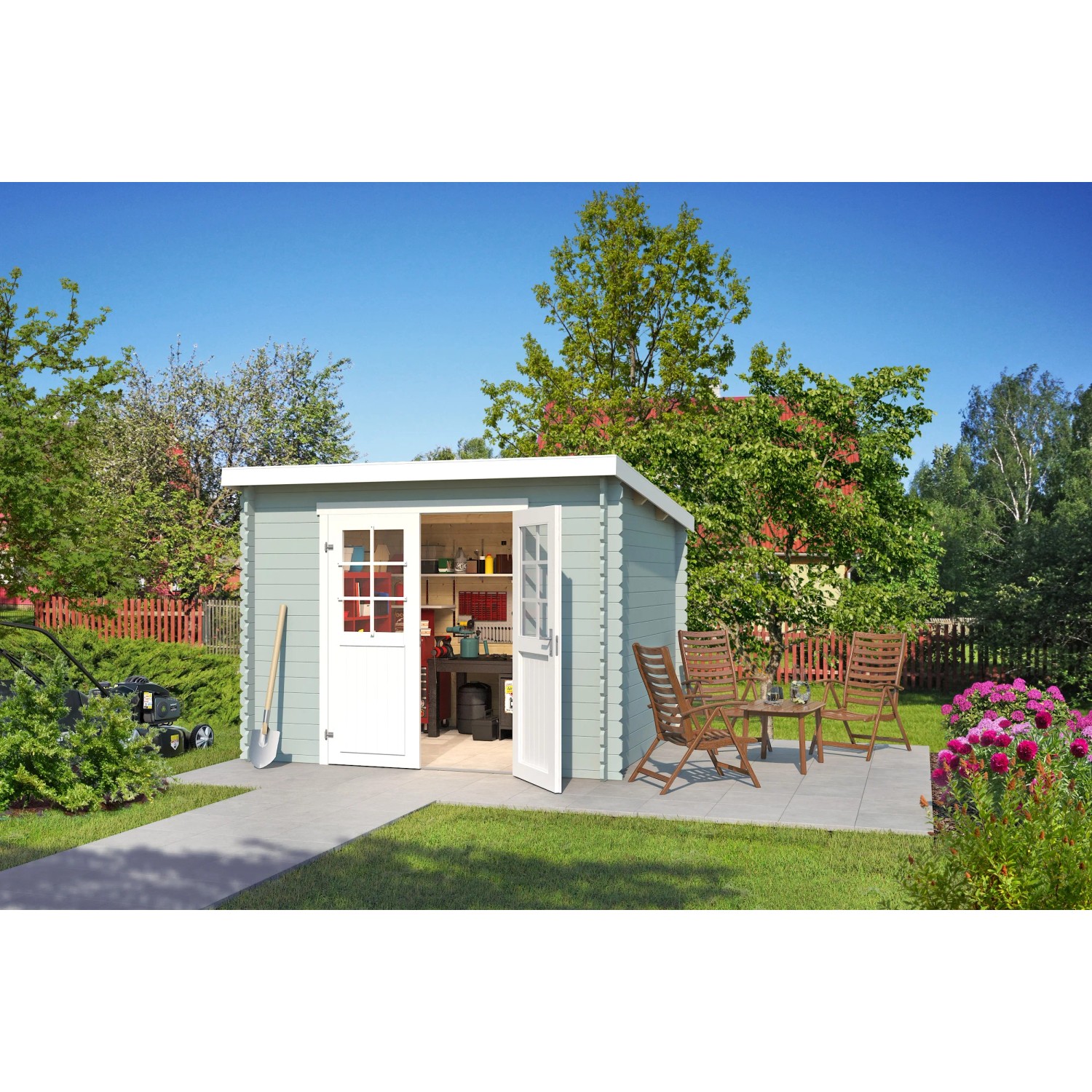 Lasita Holz-Gartenhaus San Jose 230 Gletschergrün 295 cm x 268,7 cm ...