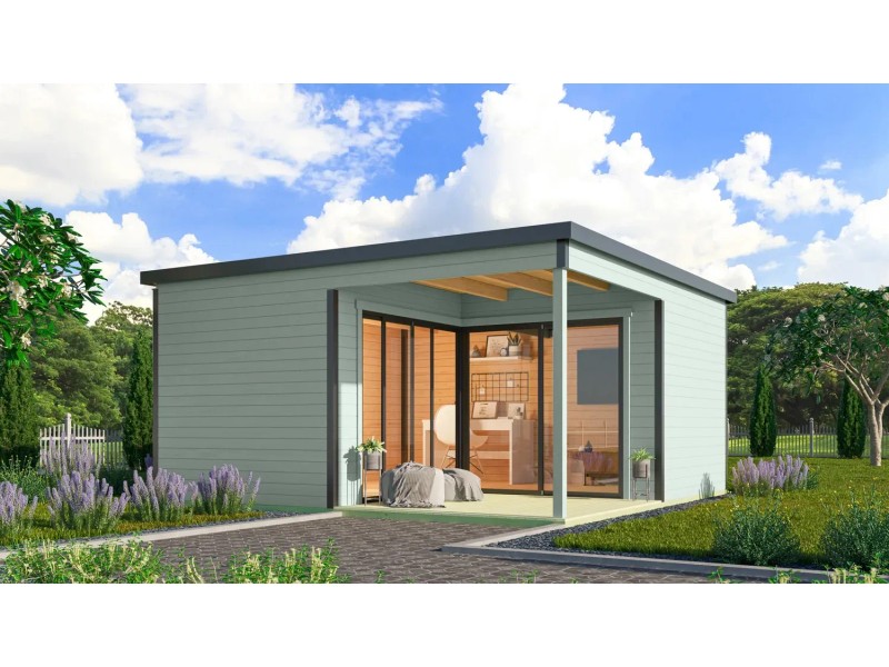 Lasita Maja Gartenhaus Domeo 6 Loggia Gletschergrün 500 cm x 500 cm kaufen bei OBI